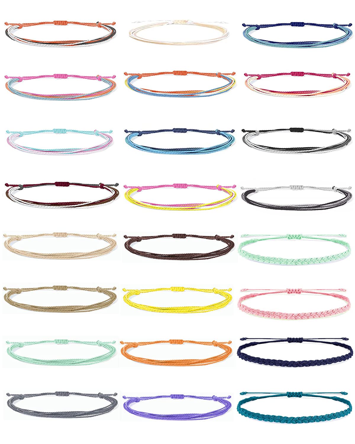 Amazon.com: JELIEE 24Pcs Summer Beach Surfer Wave Bracelets Adjustable ...