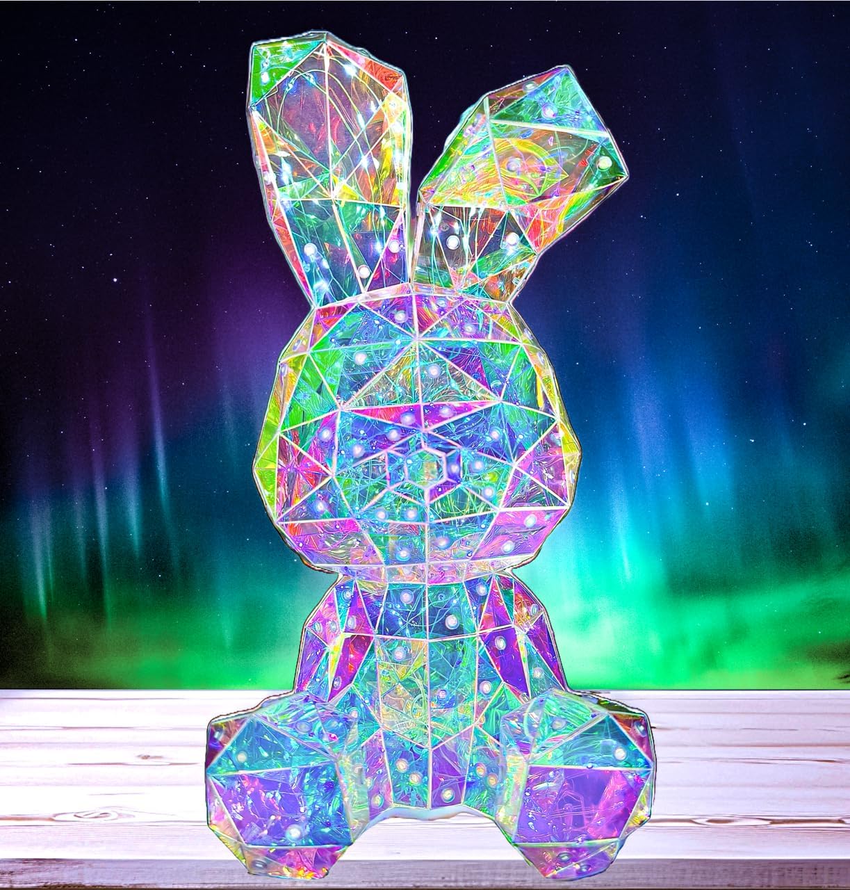 Amazon.com: In His Name LED Bunny Night Light Holographic Rainbow ...