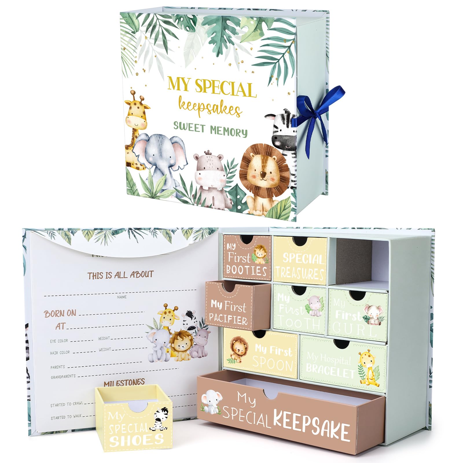 Snapklik.com : Beeveer Baby Keepsake Box Newborn Memory Organizer