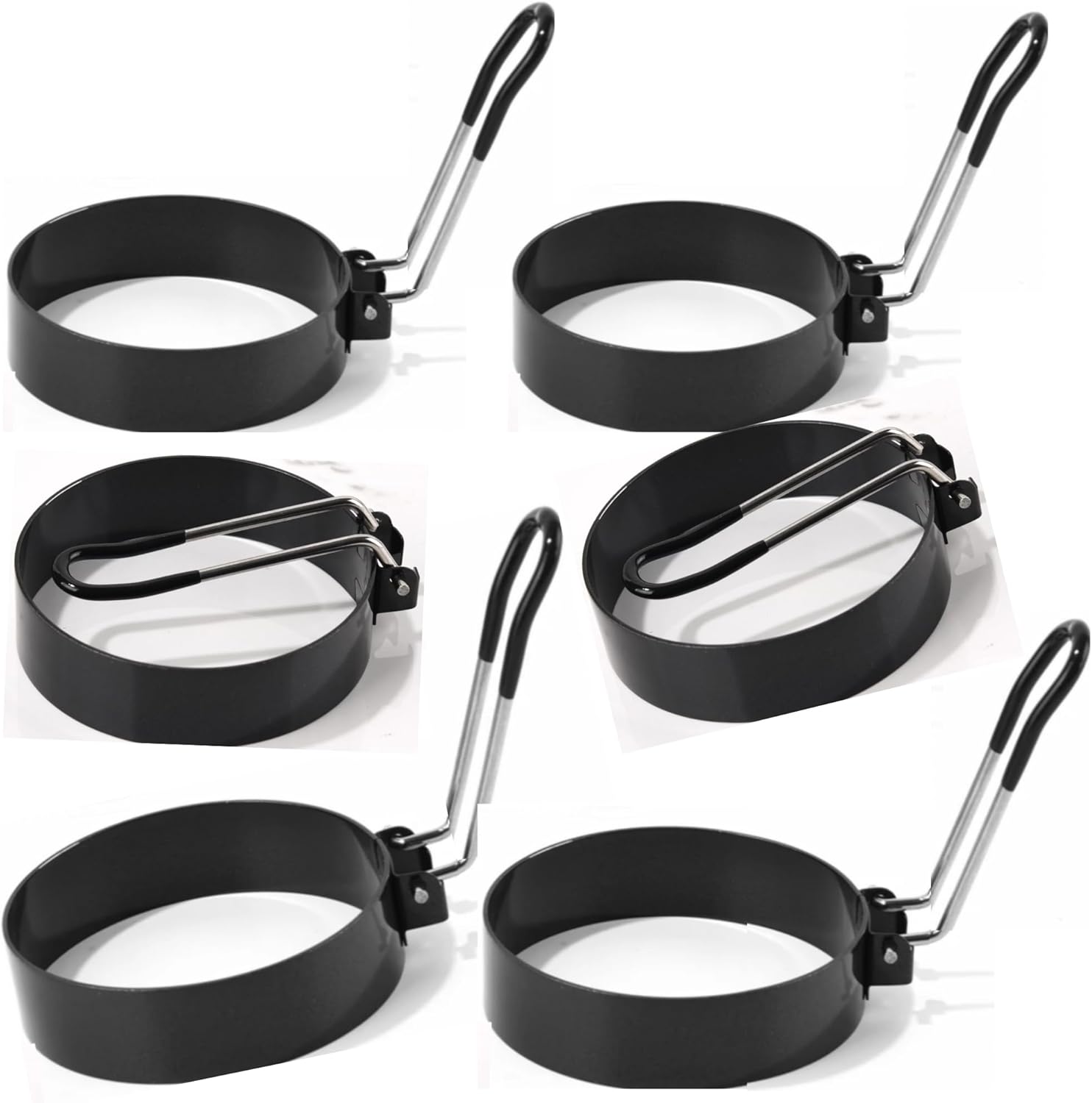 Amazon.com: S.SARI 6 Pieces Egg Rings Poachers Nonstick Stainless Steel ...