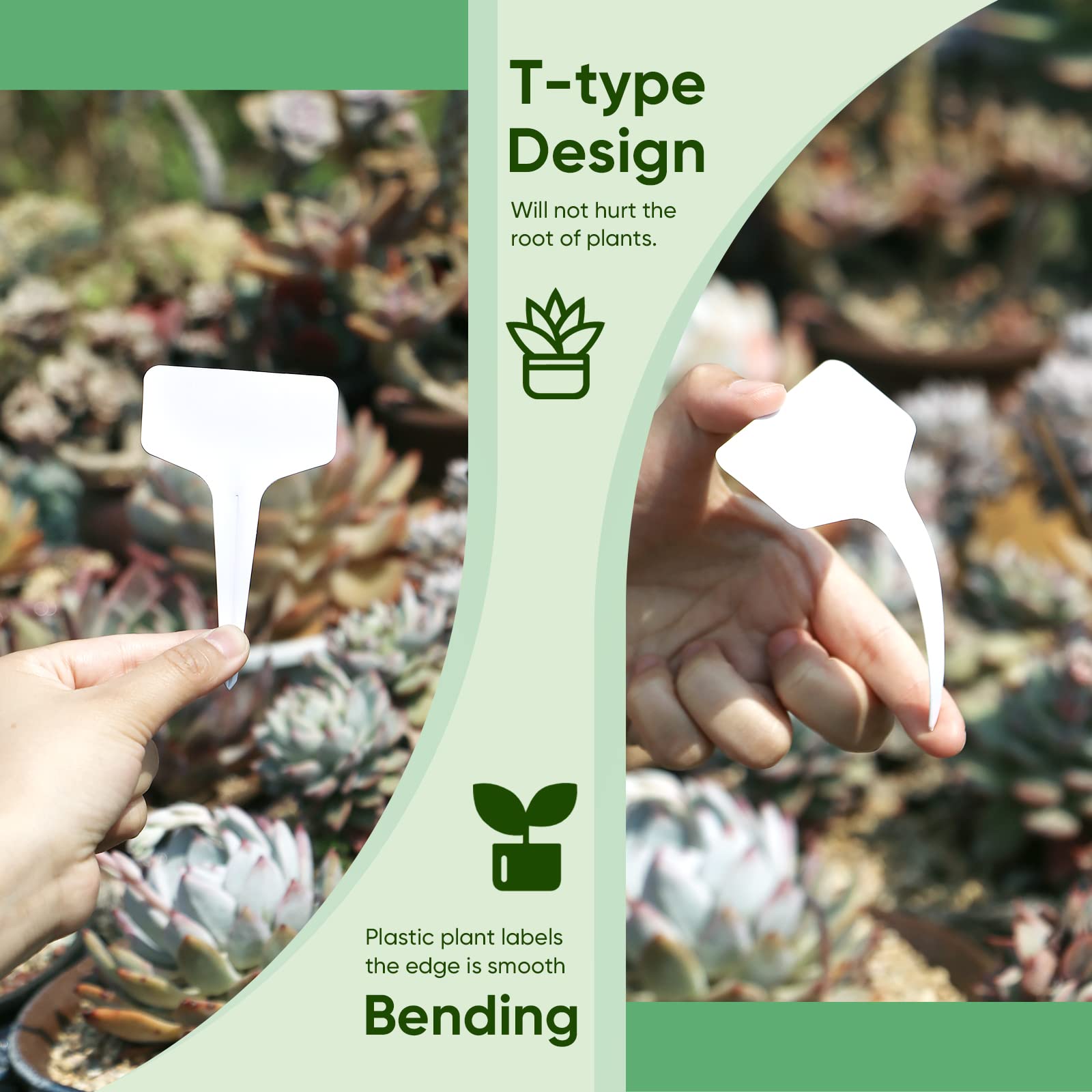 Snapklik.com : 100Pcs Plastic Plant Labels, 4" T-Shape, Waterproof, DIY ...