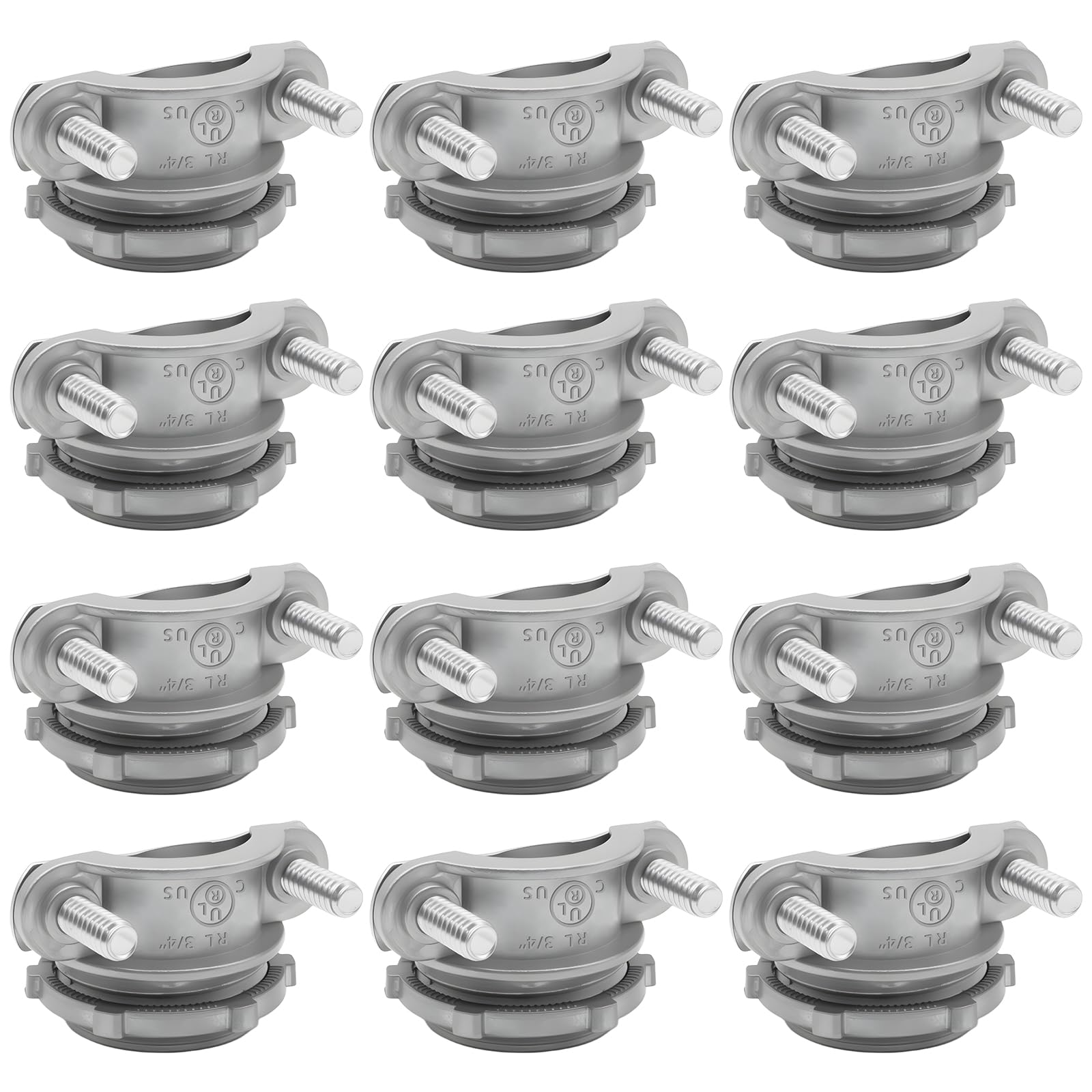 Snapklik.com : AIRTAK 12Pcs Silver Zinc Clamp-Type Cable Connectors For ...
