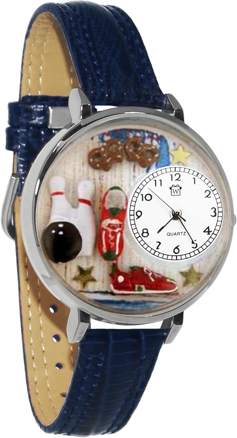 Amazon.com: Whimsical Gifts Bowling 3D Watch | Silver Finish Large ...