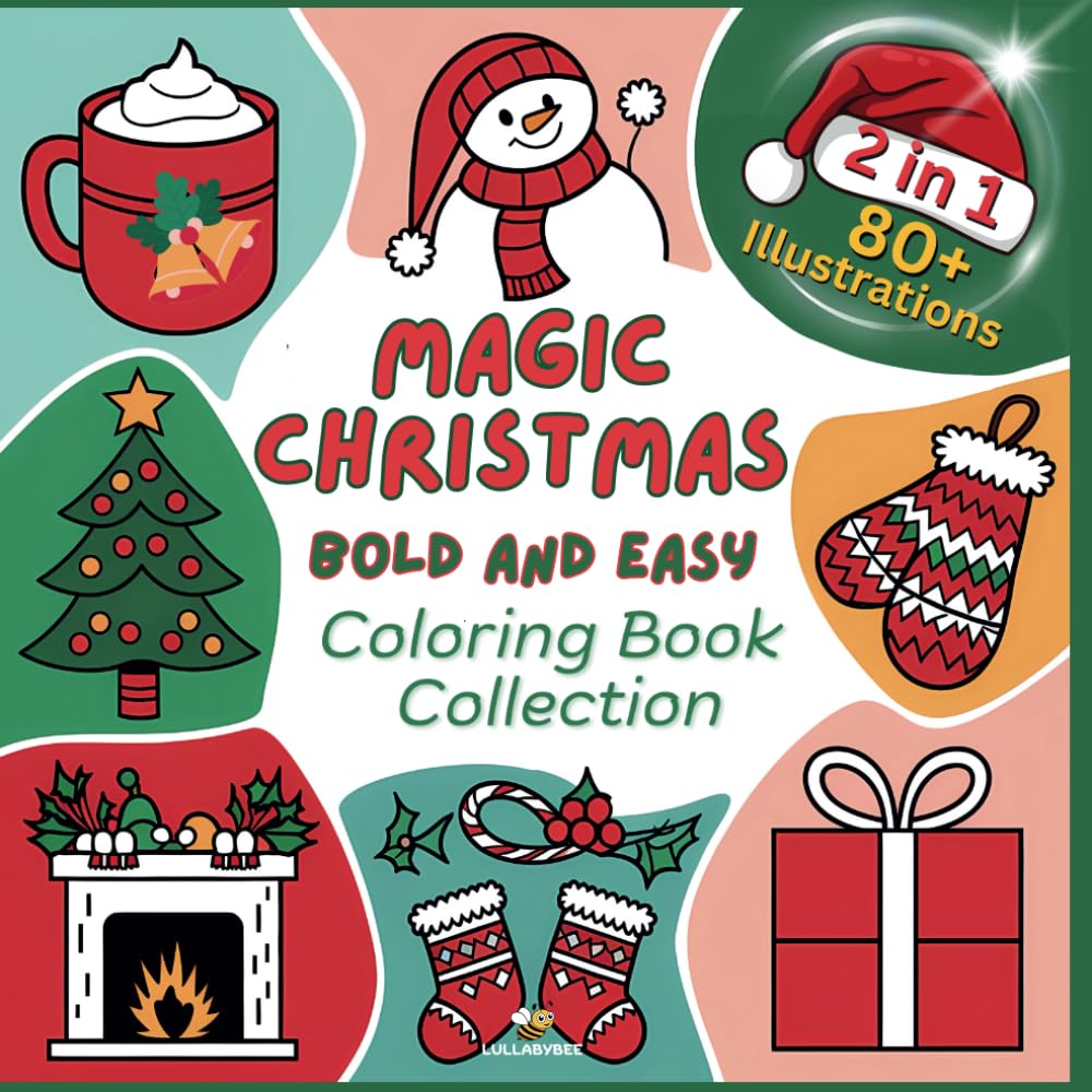 Amazon.com: MAGIC CHRISTMAS Bold and Easy Coloring Book Collection ...