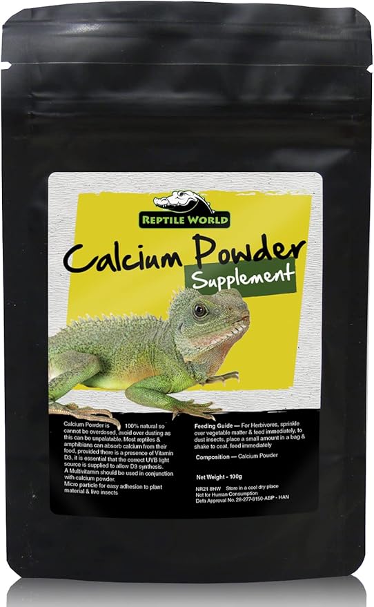 Reptile World Calcium Powder 100g Pouch, Calcium for Tortoises, Bearded ...