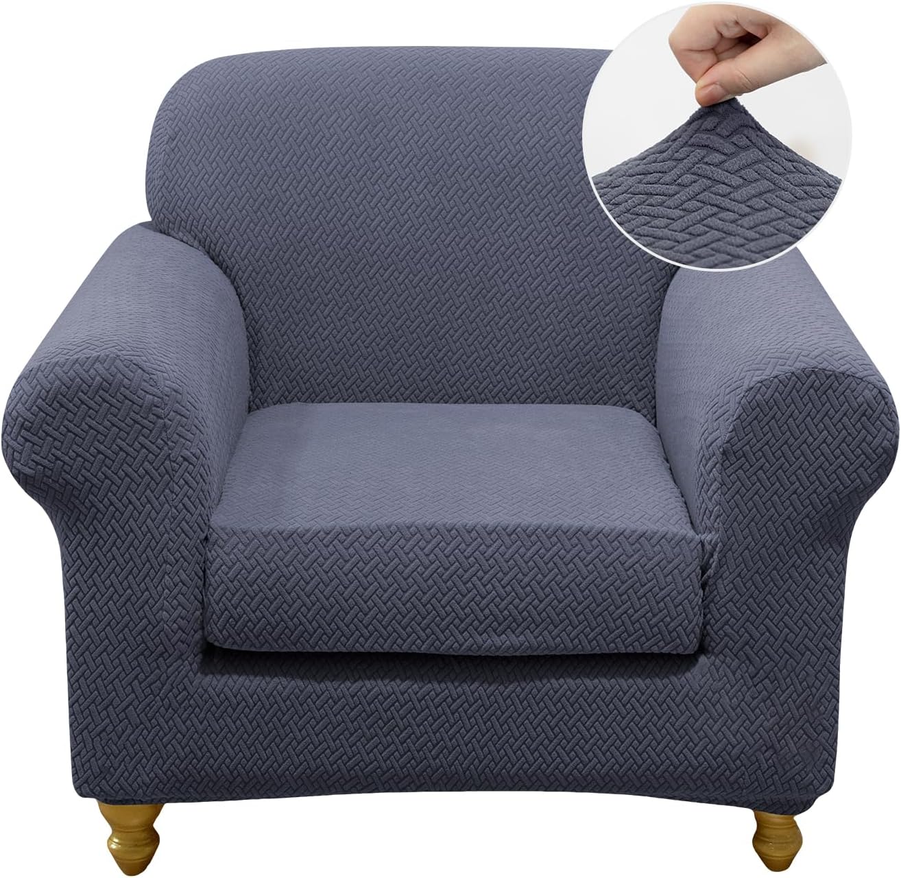 Amazon.com: FUANGUI 2 Piece Chair Covers Stretch Arm Covers Chair Couch ...