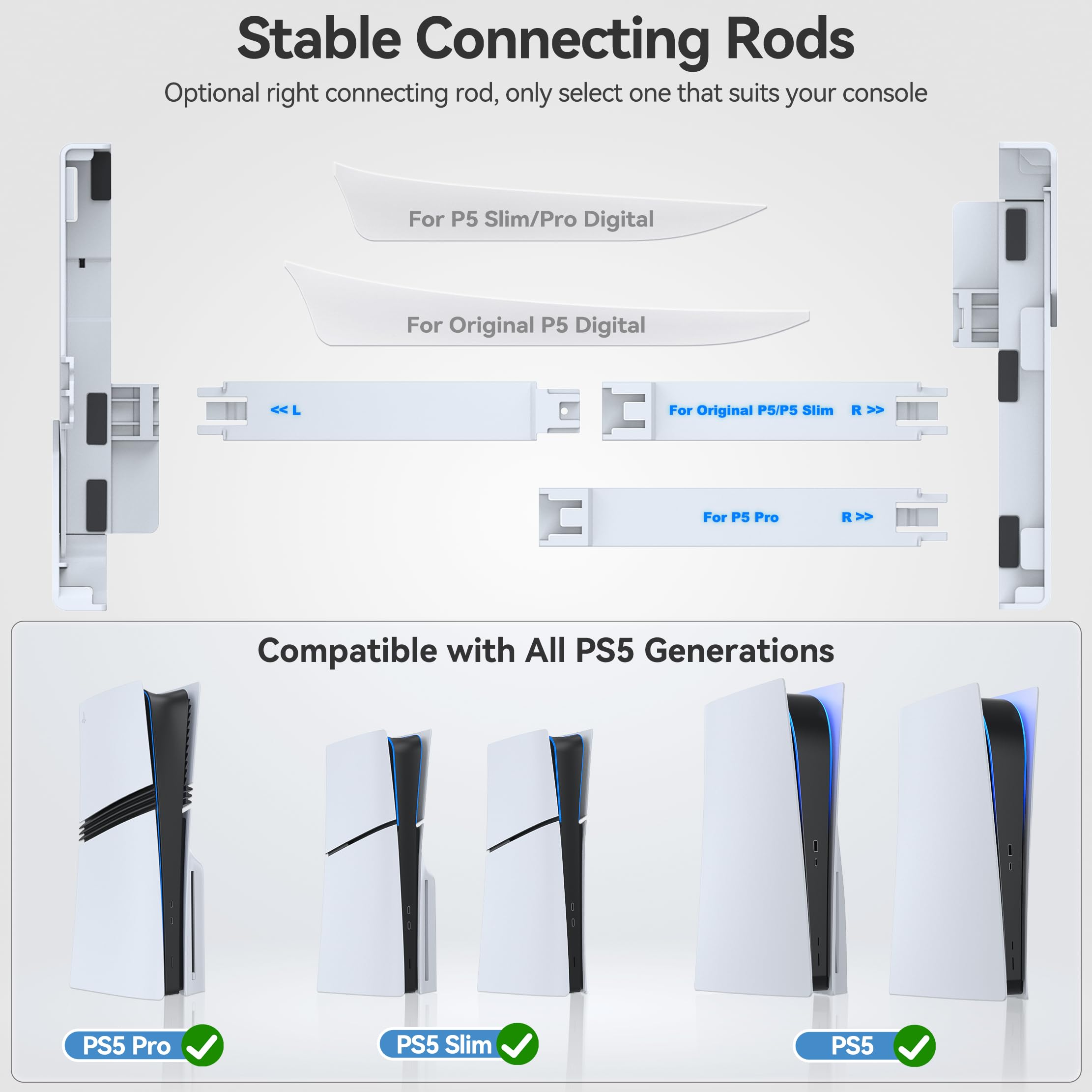 Snapklik.com : Kosker PS5 Stand Horizontal For PS5/ Slim/Pro Disc ...