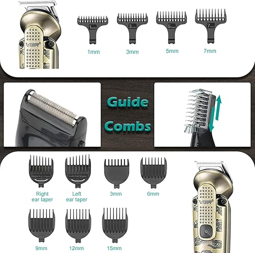 VGR 095 - Cortadora de barba para hombres, 7 en 1, impermeable ...