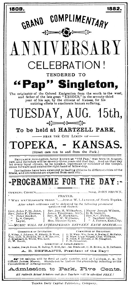 Singleton Handbill 1882 Nhandbill Announcing A Celebration Honoring ...