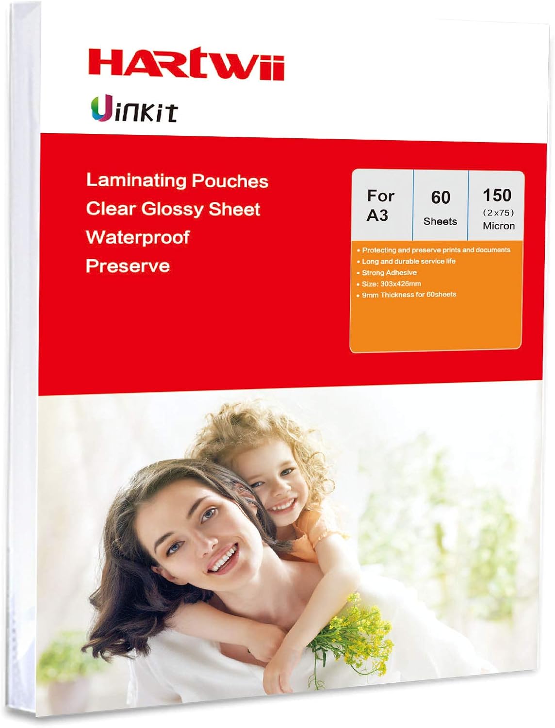 A3 Hot Laminating Pouch 150Micron(75x2) 60 Sheets Pack - 303x426mm for ...