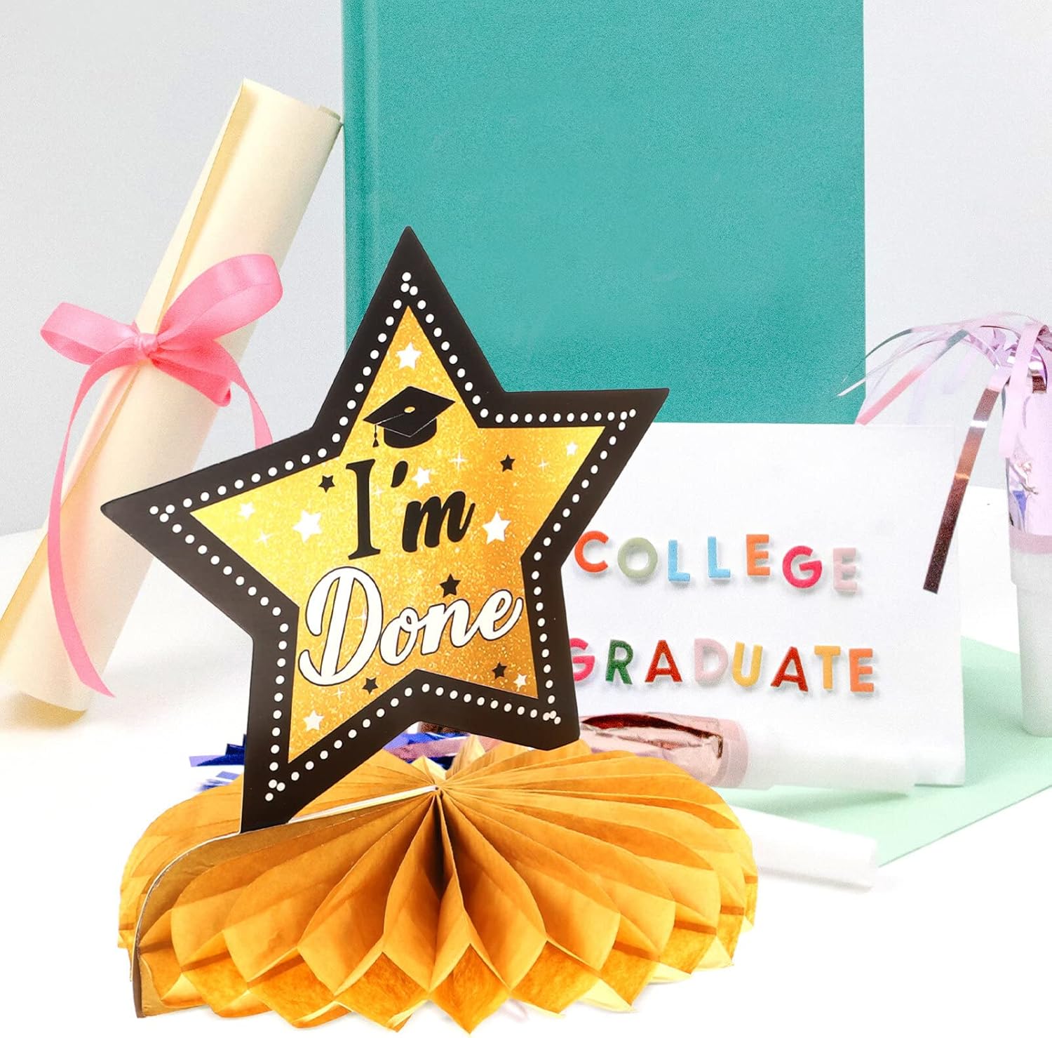 1 Set Graduation Season Cellular Station Congrats Grad Honeycomb ...