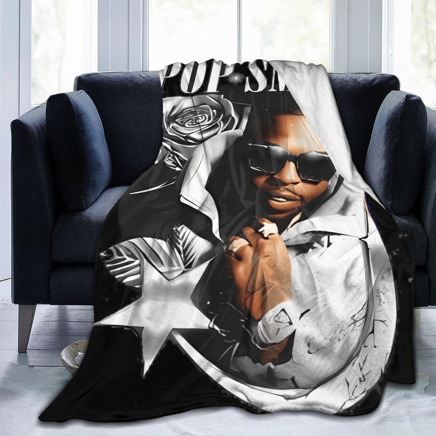 Amazon.com: HWOSUNO American Pop Rapper Smoke Blankets Throw Blanket ...