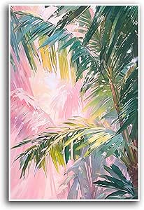 Amazon.com: JODYCEBU Summer Preppy Palm Tree Wall Canvas Art Trendy ...
