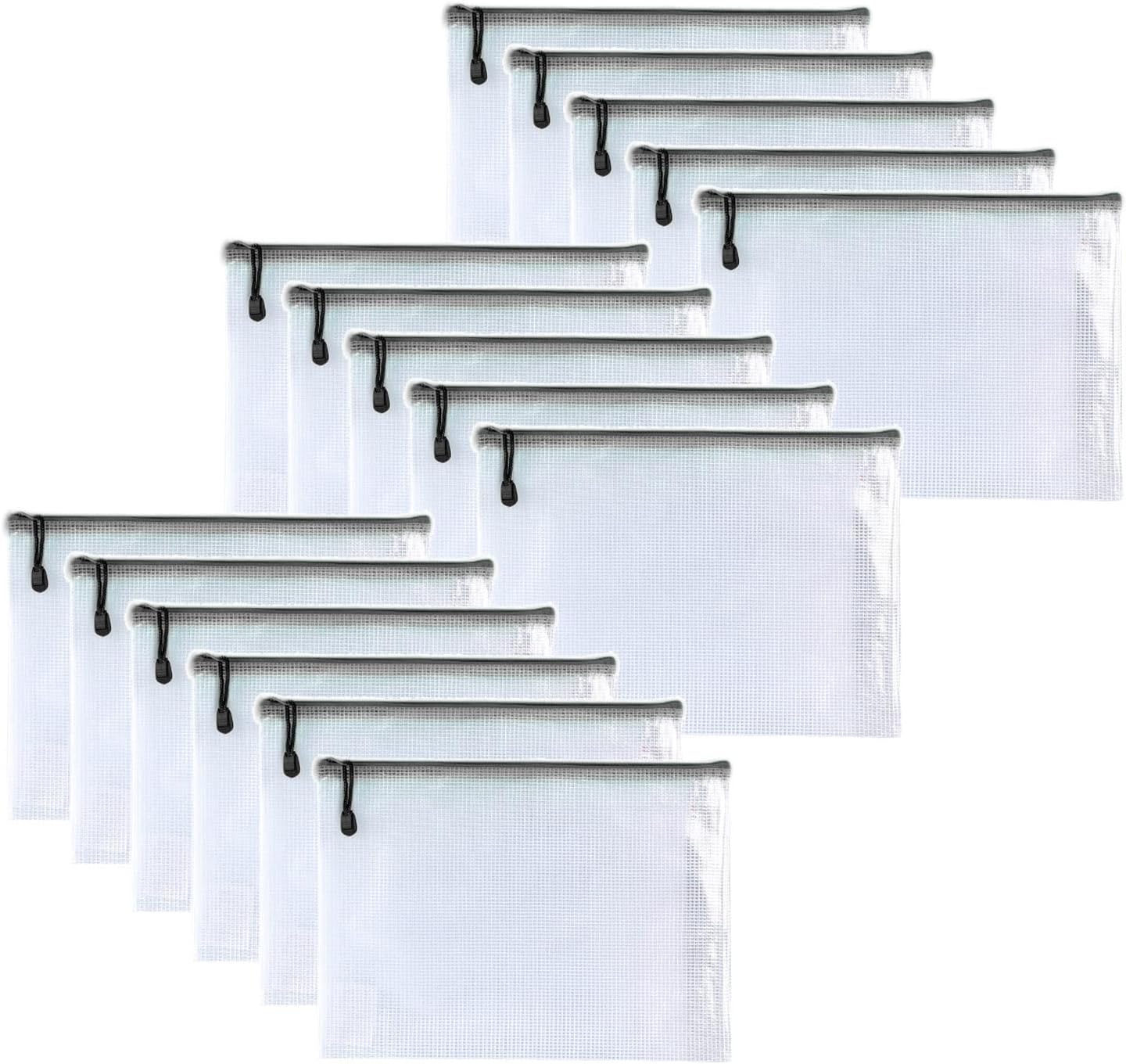 Amazon.com: Oaimyy-16PCS-Mesh Zipper Pouch, Plastic Zip File Folders ...