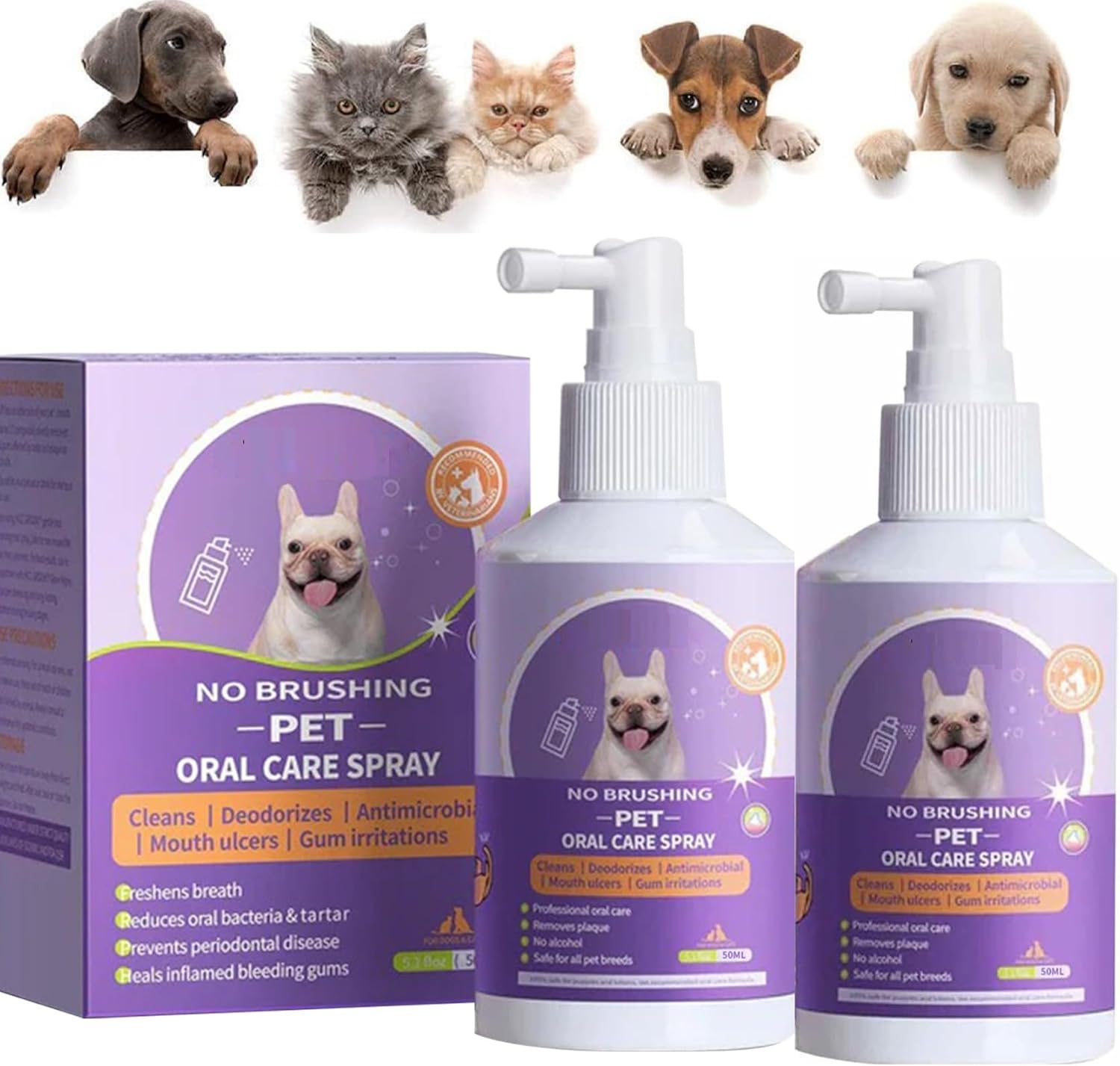 Pet Clean Teeth Spray,Teeth Cleaning Spray for Dogs & Cats,Pet Oral ...