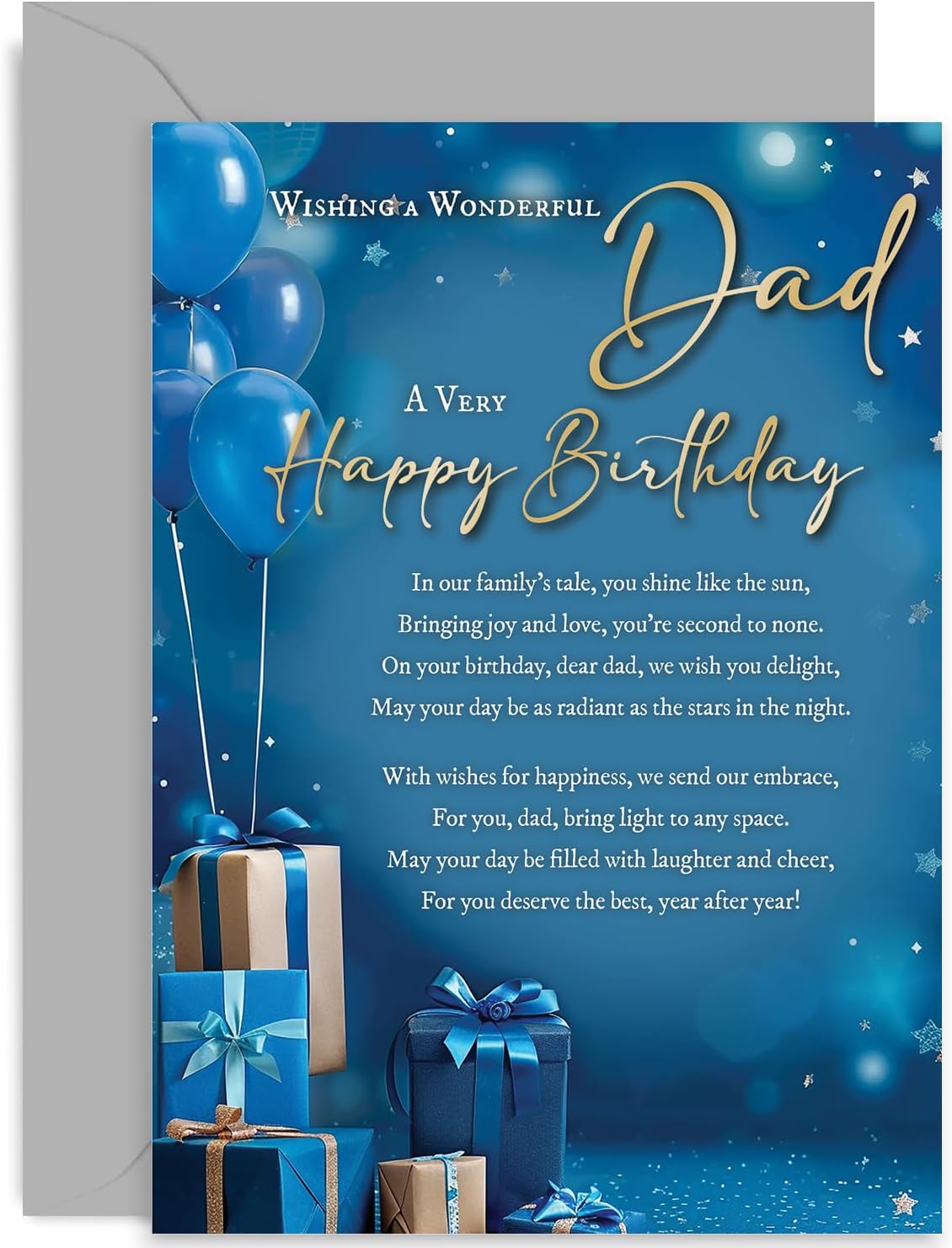 Luxury Son Birthday Card for Him - Blue and Gold Foil Happy Birthday ...