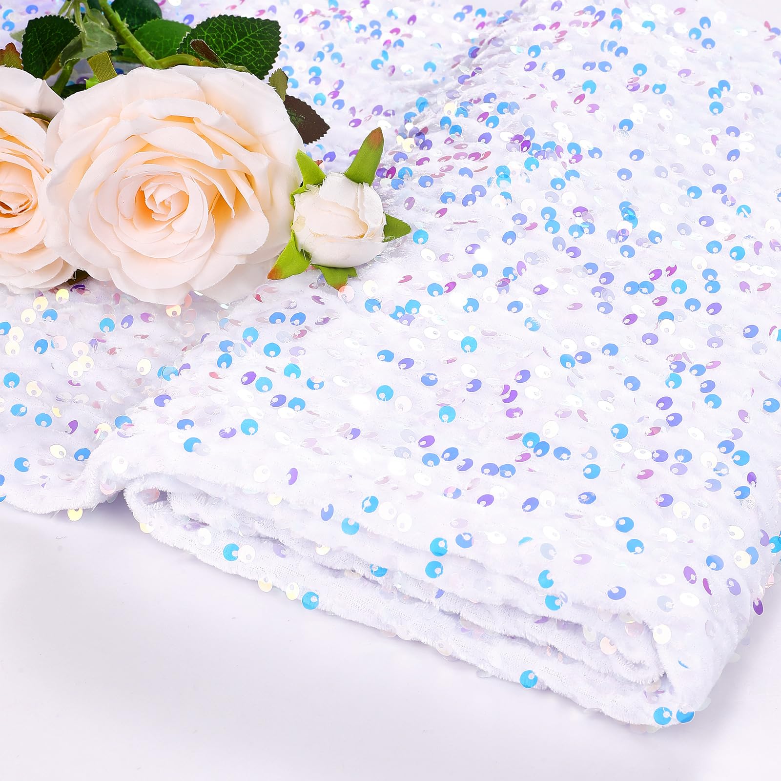 Off White Sequin Fabric