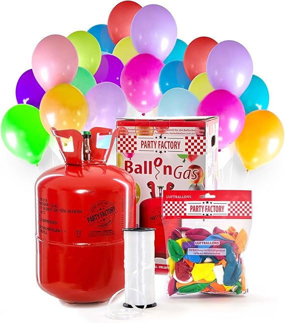 Party Factory Ladenburg Helium Flasche inkl. 50 Luftballons: Amazon.de ...