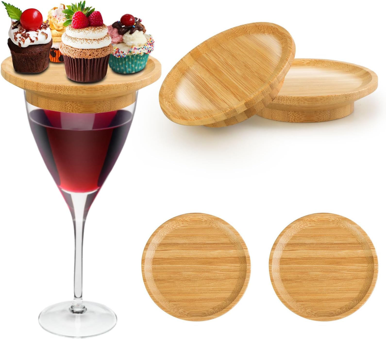 Amazon.com: TKXOX Wine Glass Topper Charcuterie Board, Bamboo Wine ...