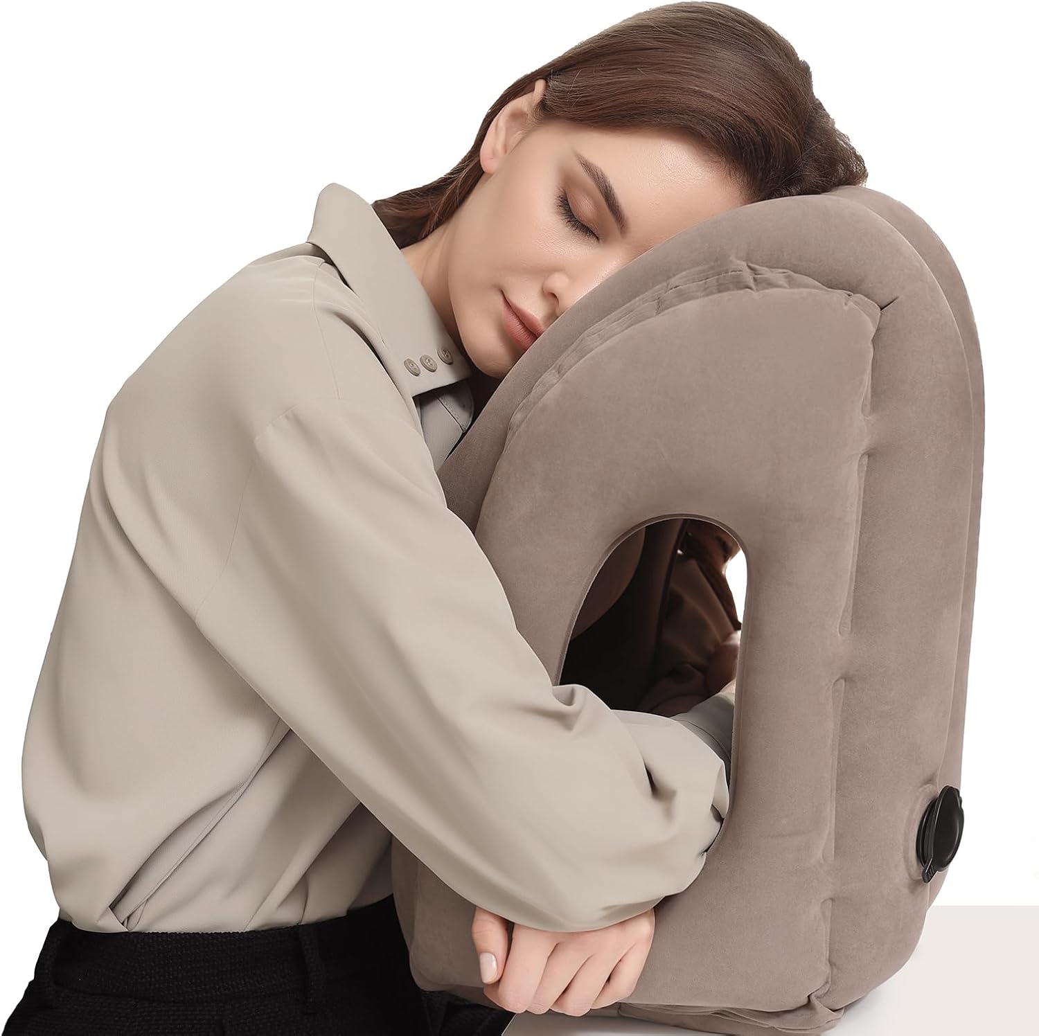 Amazon.com: KINSCO Inflatable Travel Pillow，Airplane Neck Pillow for ...