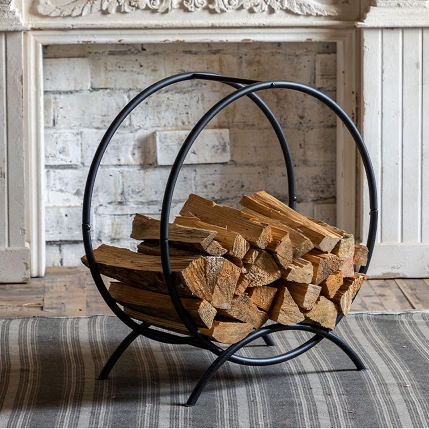Amazon.com: 24 Inch Firewood Log Hoop Rack ，indoor/outdoor Round ...