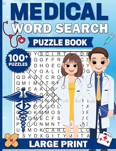Medical Word Search Puzzle Book for Seniors, Adults, and Teens - Large ...