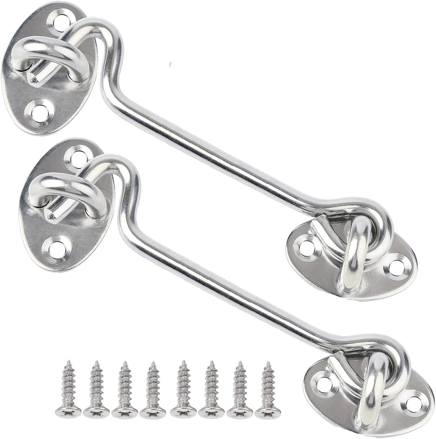 Litensh 2PCS Cabin Hooks and Eye Latch Lock Cabinet Latche, Barn Door ...
