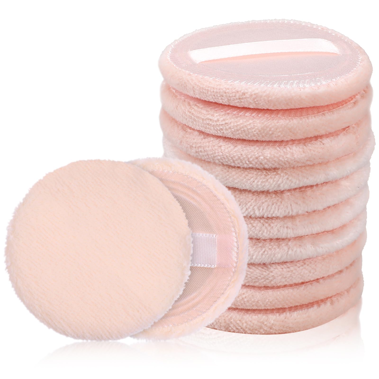 Amazon.com: 12 Pieces Round Velour Face Makeup Powder Pads, Powder ...