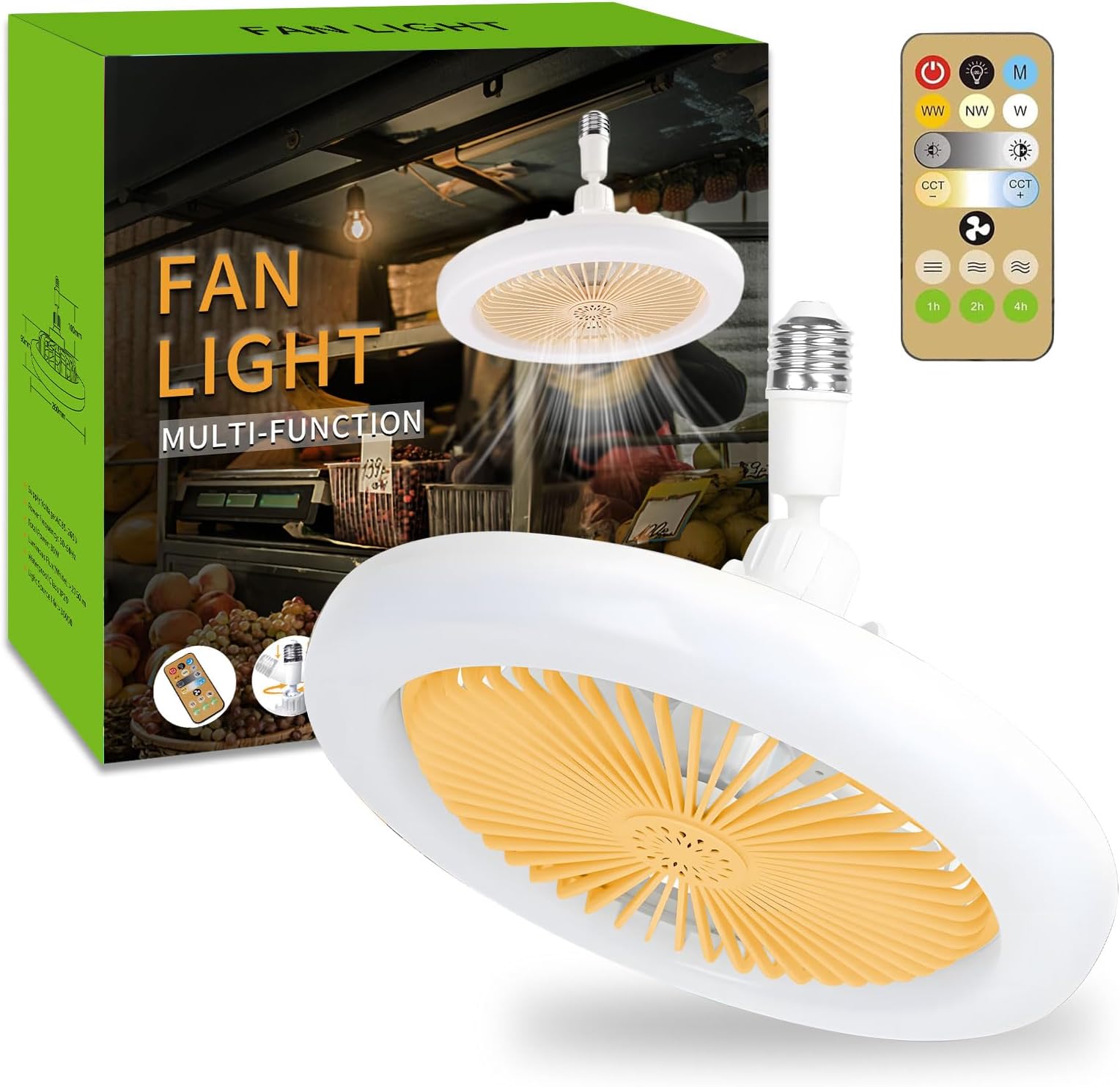 Amazon.com: Bell+Howell Socket Air Wireless Ceiling Fan Light with ...