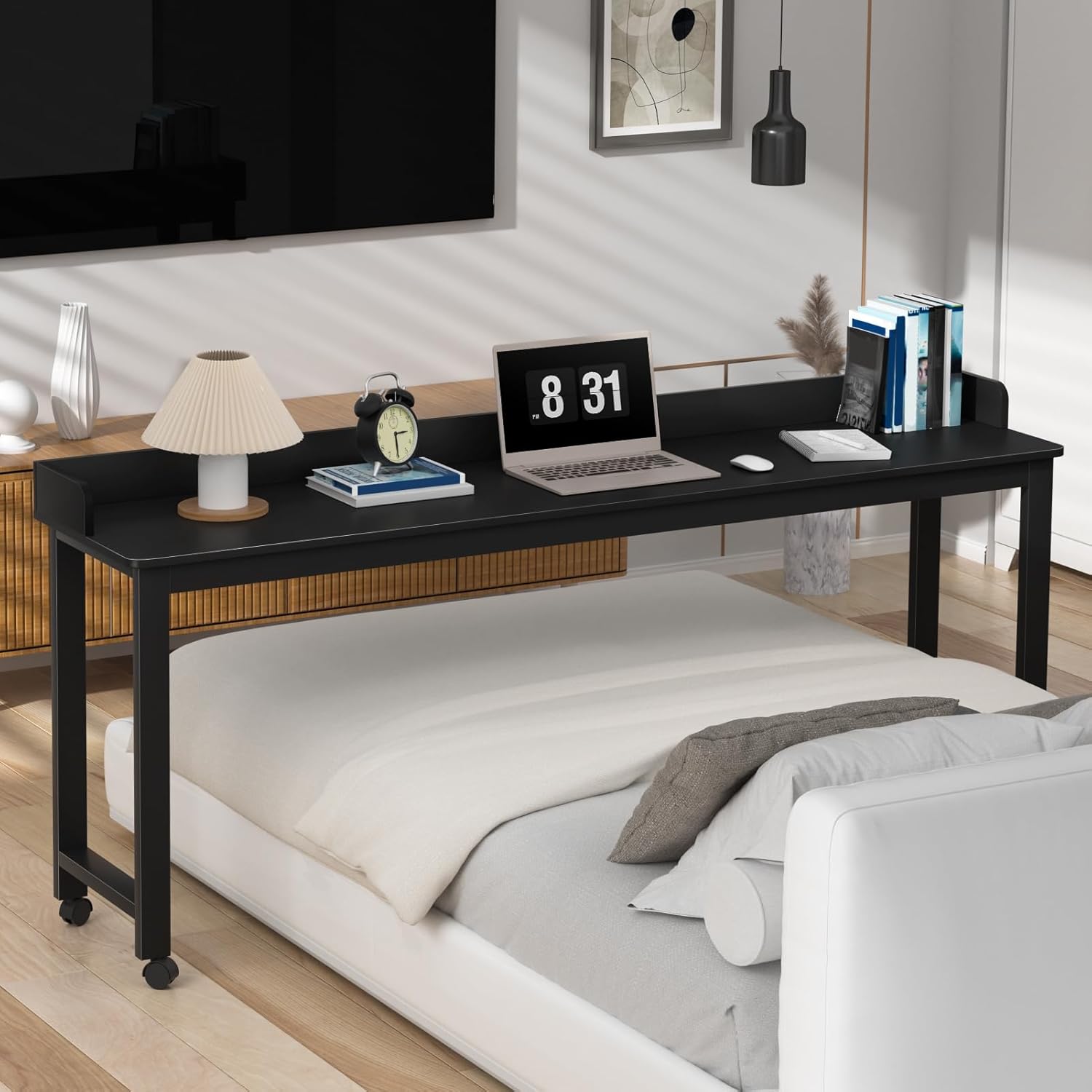 Amazon.com: OSKOPWRC Overbed Table, Height Adjustable Rolling Laptop ...