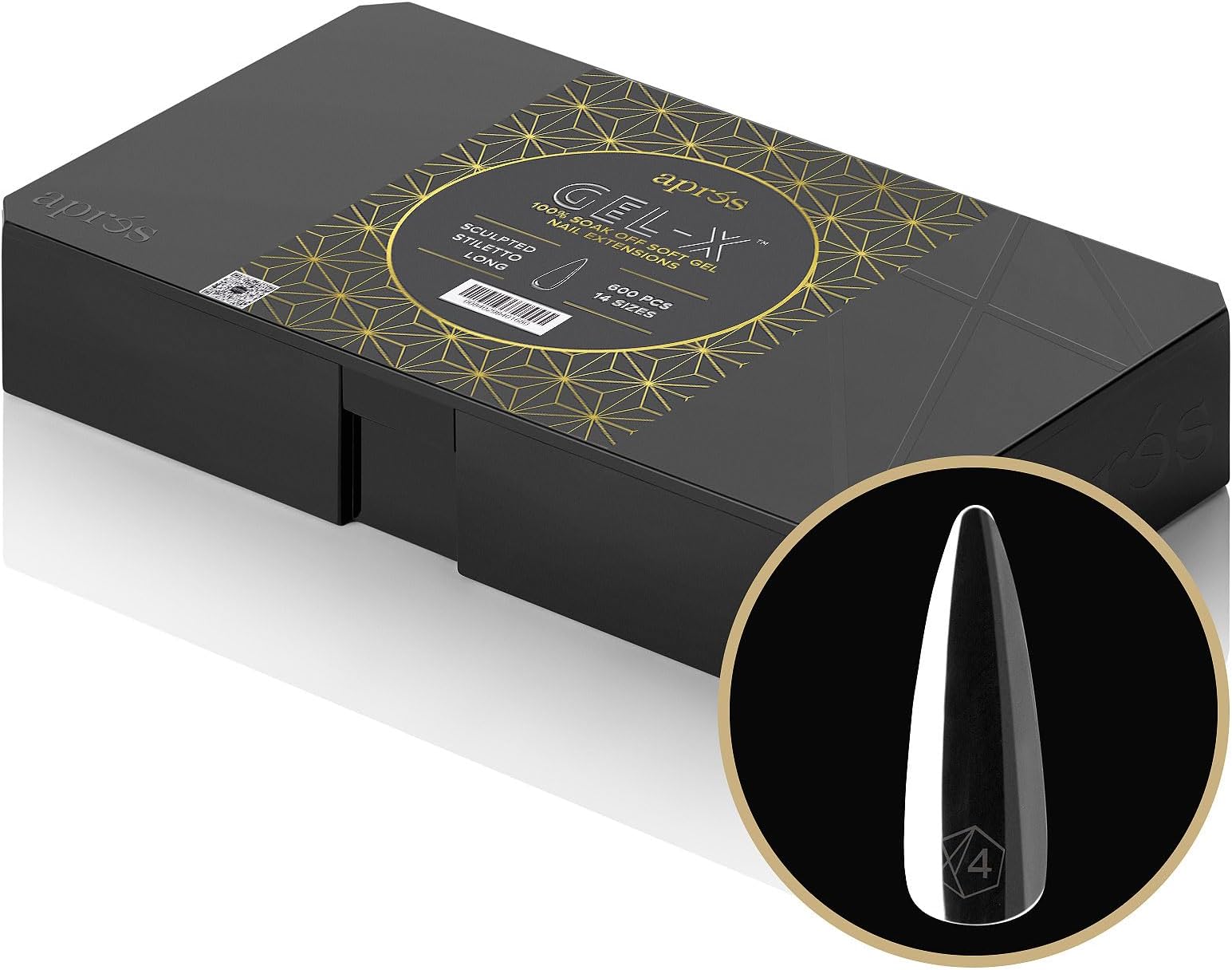 Amazon.com: Apres Nail Gel-X Sculpted Stiletto Long Box of Tips | 600 ...