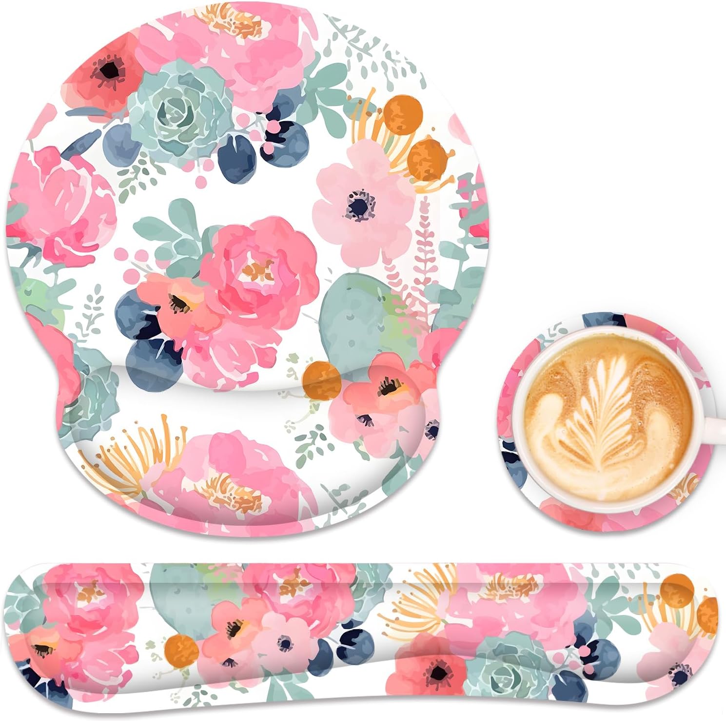 Amazon.com: Ergonomic Mouse Pad with Wrist Rest and Keyboard Wrist Rest ...