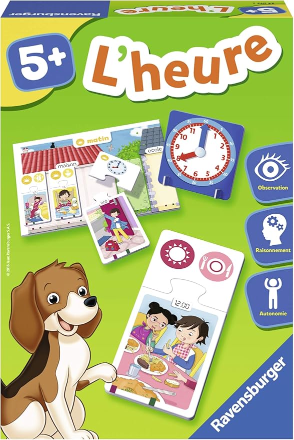 Ravensburger - Jeu Educatif - L'heure - Apprentissage des notions de ...