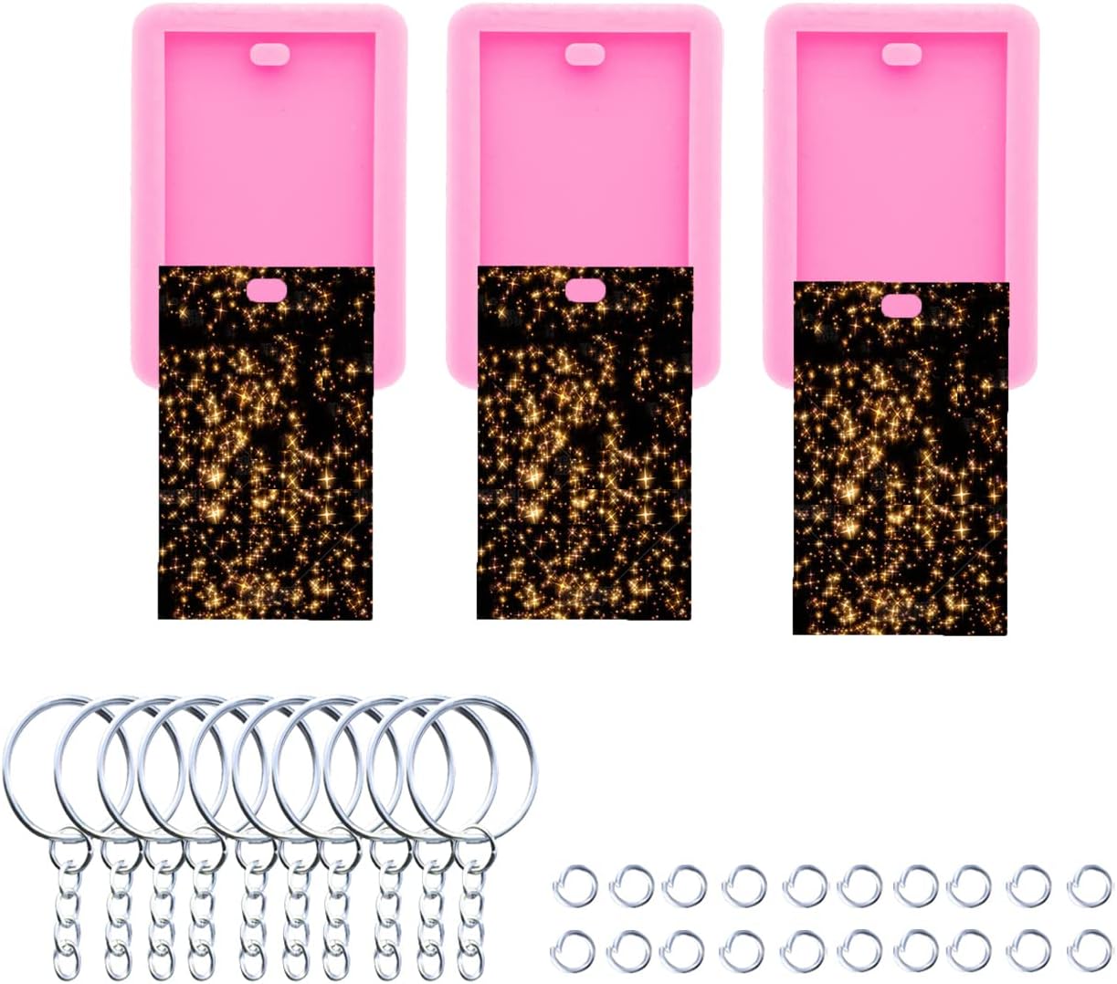 Amazon.com: Boao 4 Pieces Resin Round Silicone Keychain Mold Silicone ...