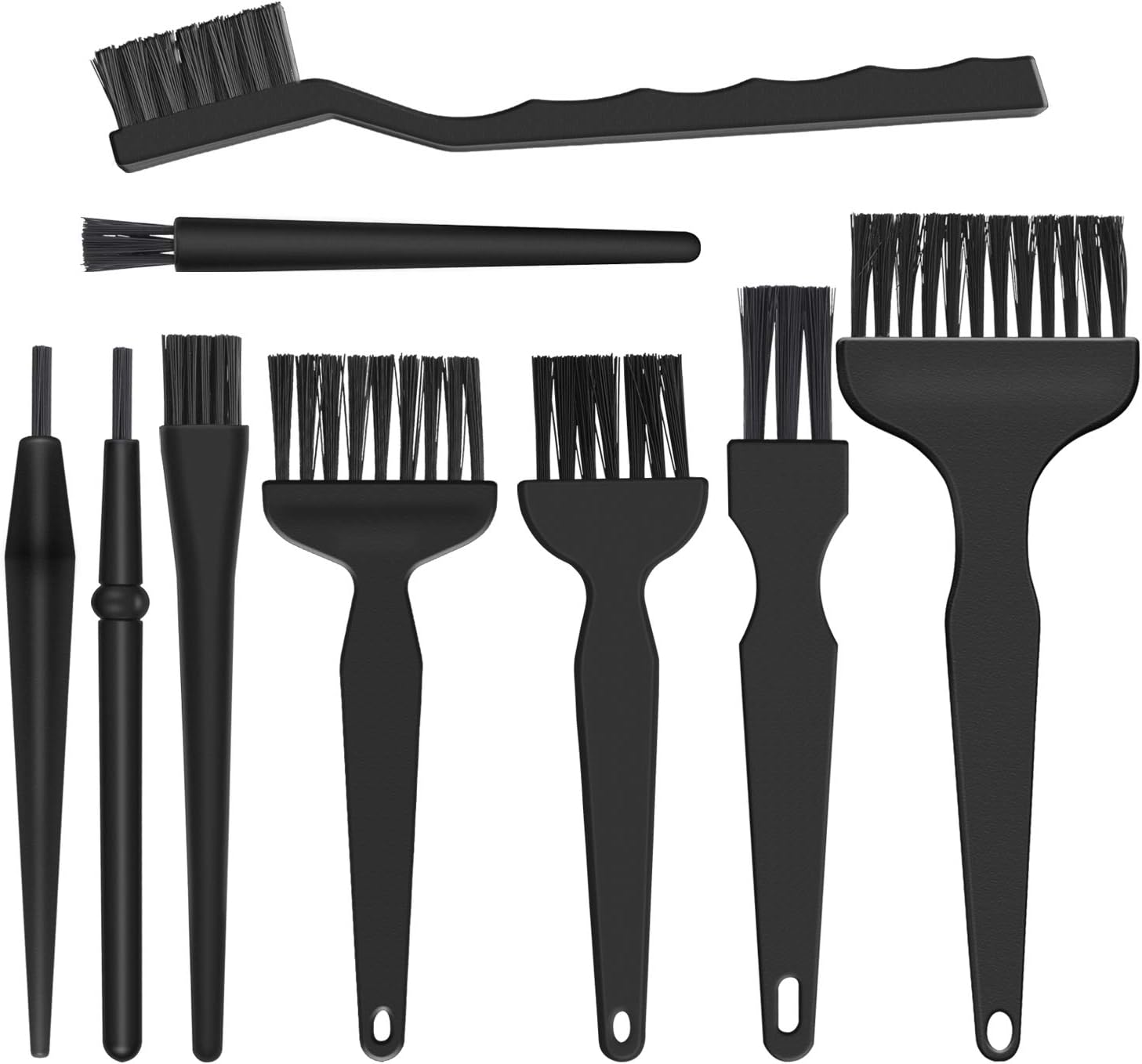 Homgaty 9 in 1 Nylon Anti Static Brushes, Plastic Handle Conductive Ground ESD Brush Cleaning ...