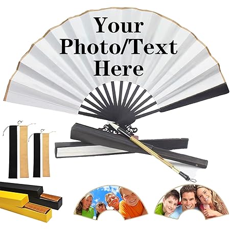 Amazon.com: EAQ Custom Folding Fan with Photo Personalized Handheld ...