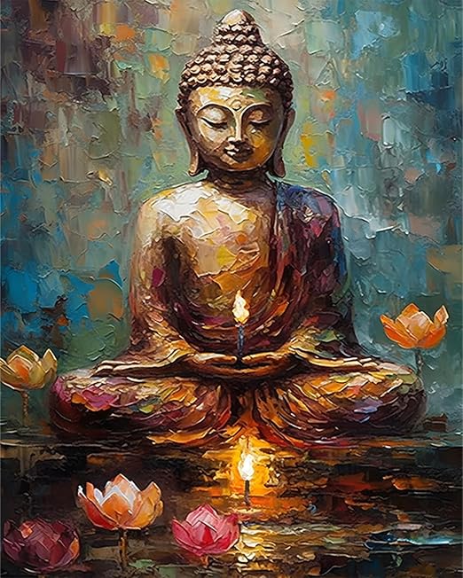 Amazon.com: TUMOVO DIY Paint by Number for Adult, Buddha Statue Paint ...