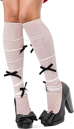 Amazon.com: Benefeet Sox Womens Girls White Sheer Knee High Socks ...