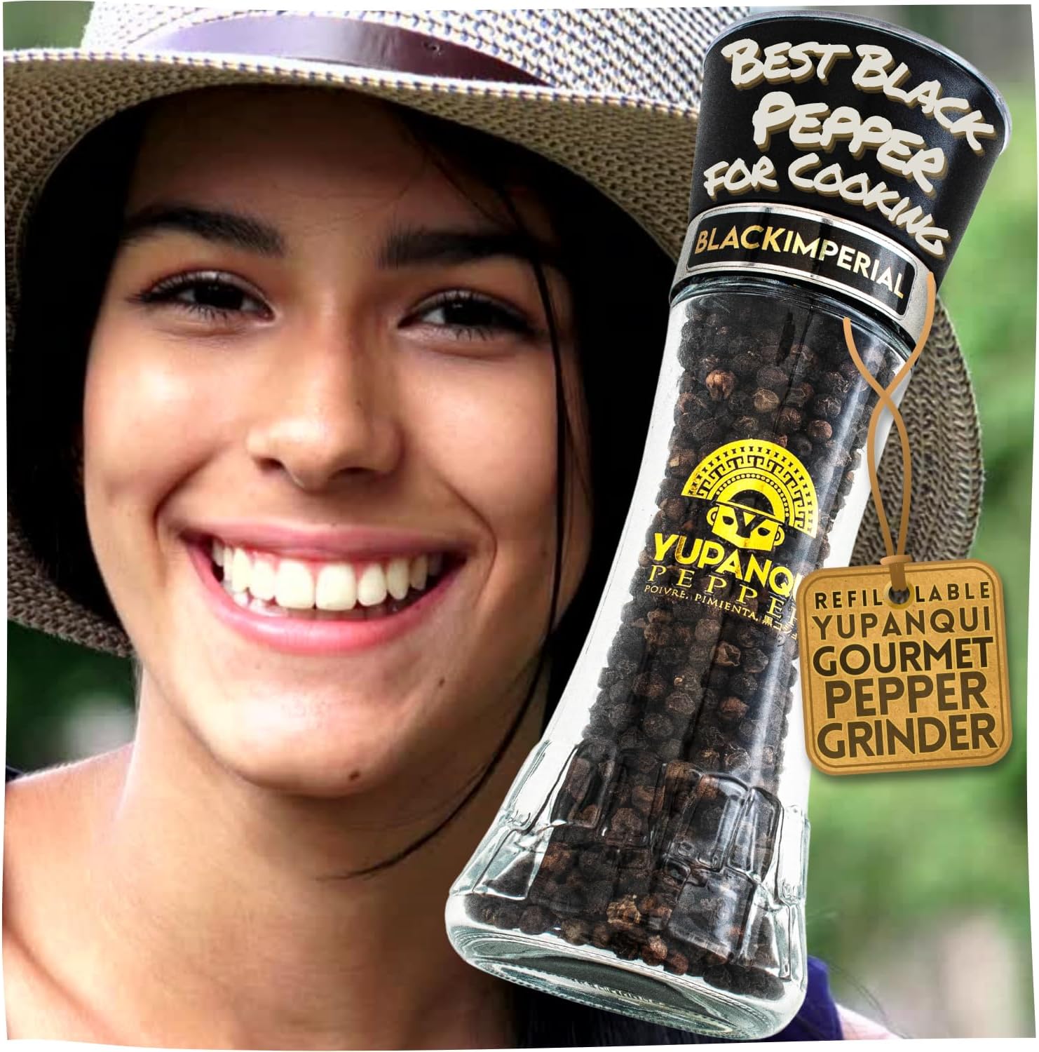 Amazon.com: Organic Black Pepper Grinder Manual Pepper Grinder Yupanqui ...
