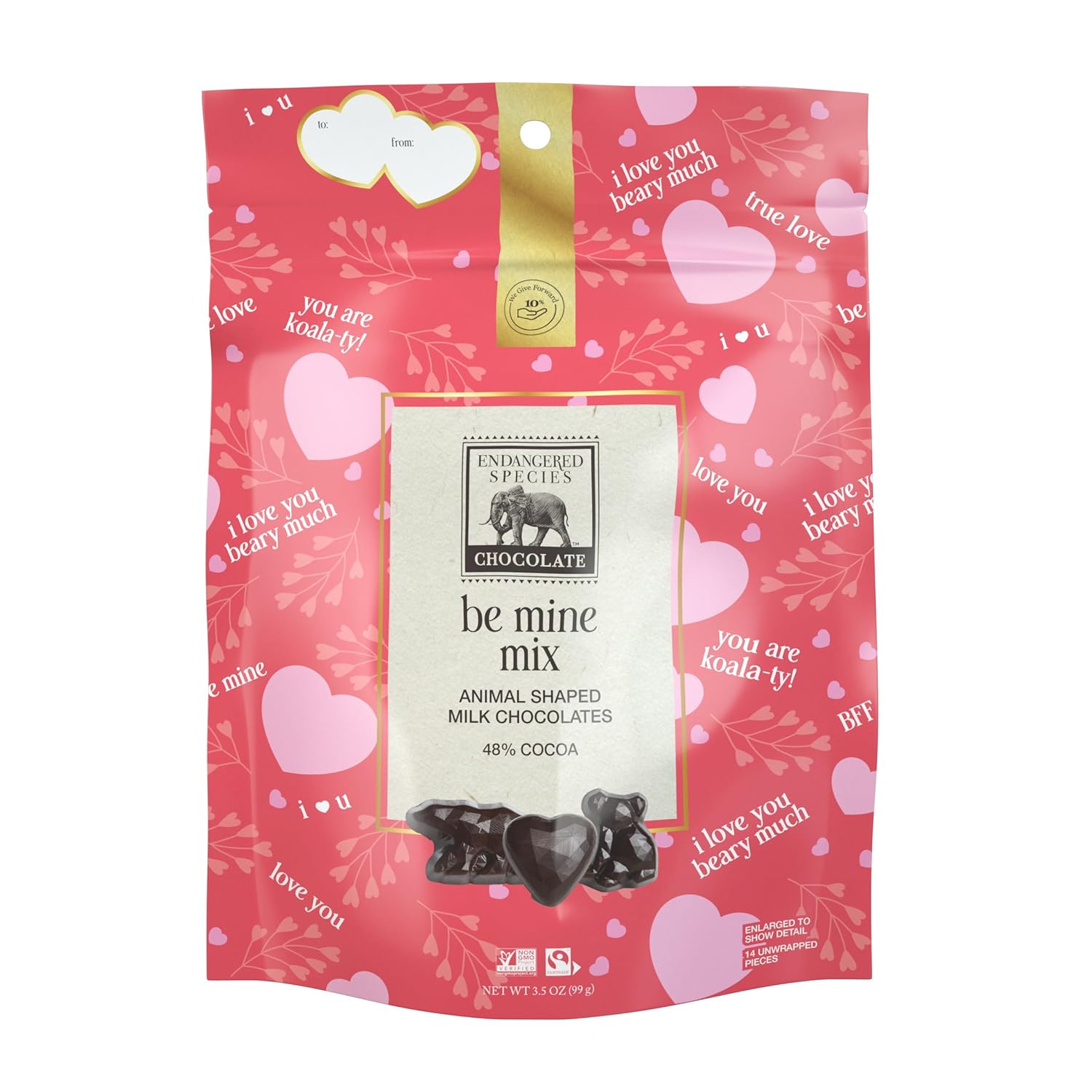 Amazon.com : Endangered Species, Chocolate Be Mine Mix Milk Chocolate ...