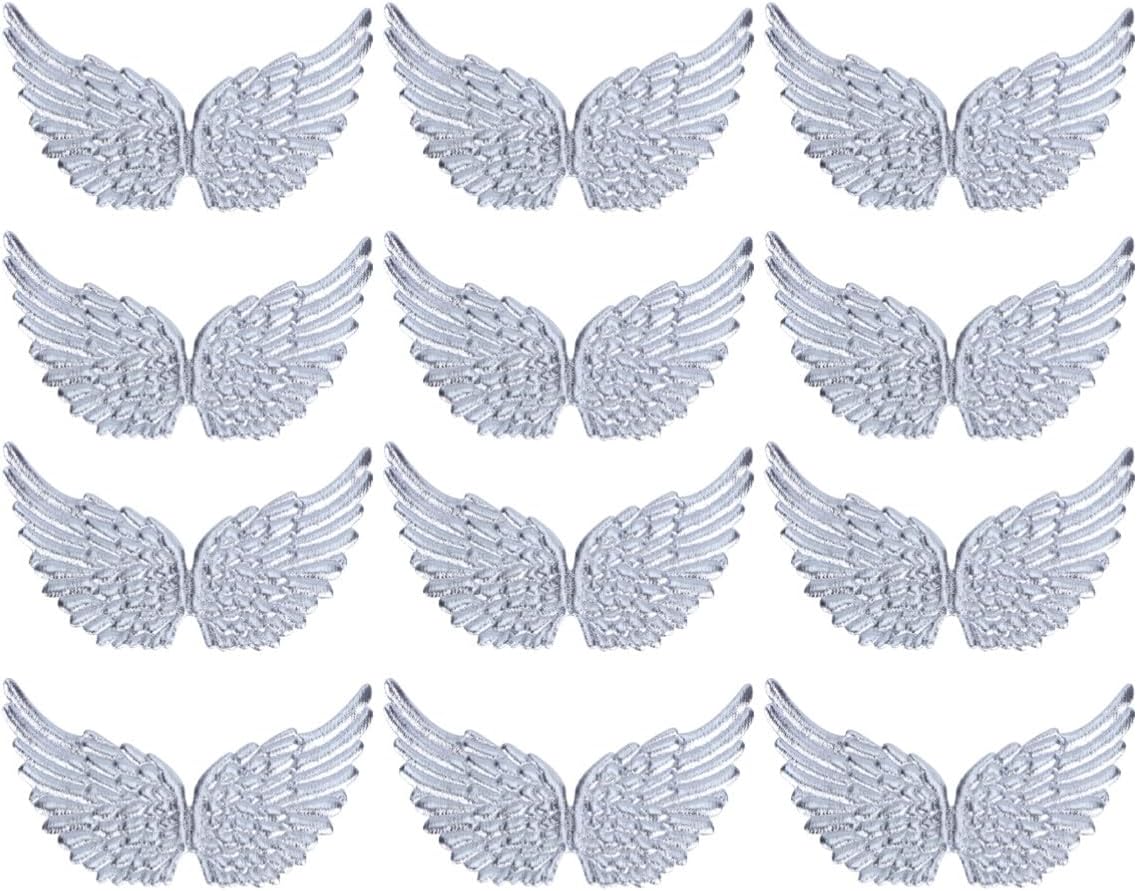 Amazon.com: 12pcs Mini Angel Wing Patches Glitter Angel Wings Craft ...