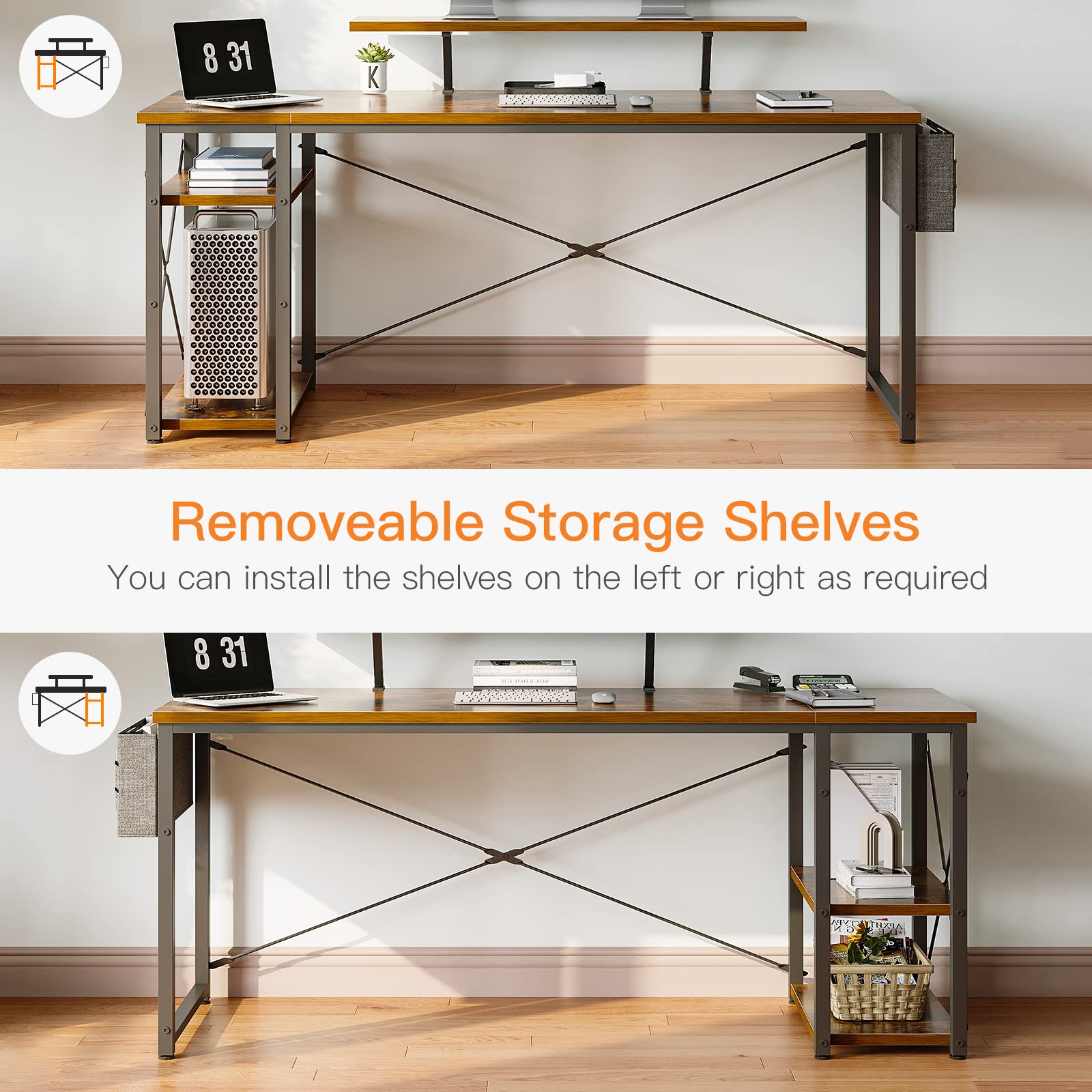 Snapklik.com : ODK 63 Inch Home Office Computer Desk