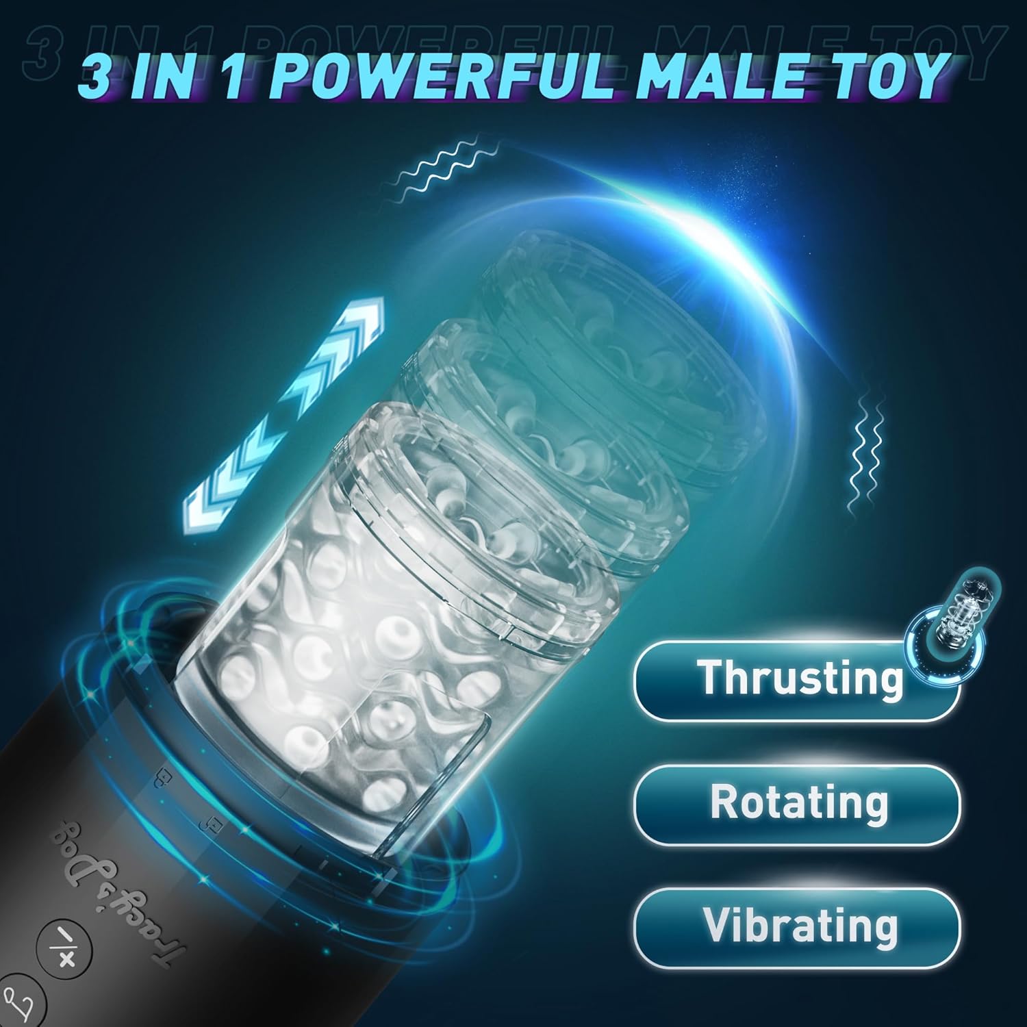 Tracy's Dog Automatic Male Masturbator, Adult Sex Toys for Men with 5 Thrusting Rotating ...