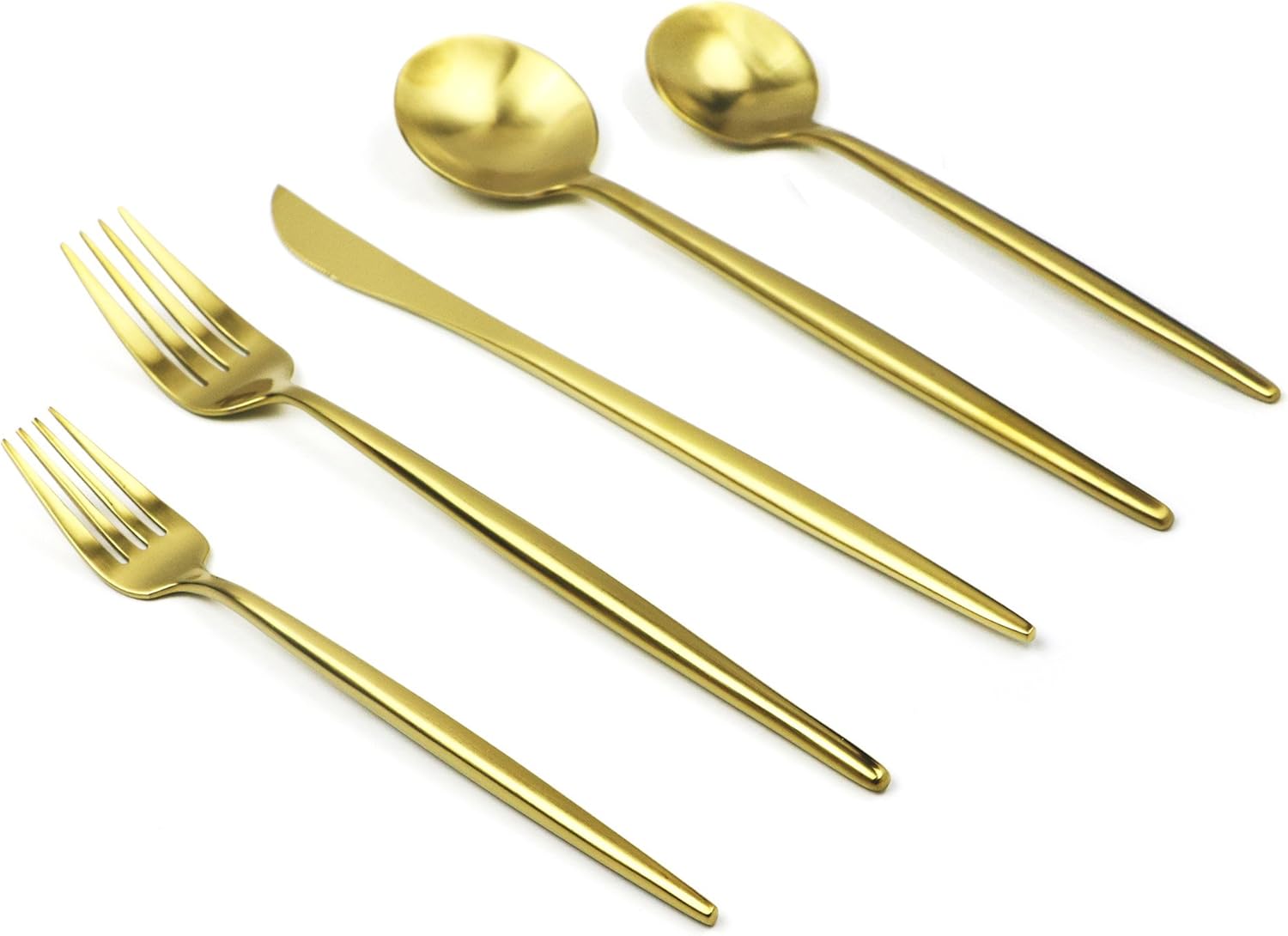 Amazon.com: JANKNG 20-Pieces Luxury Gold 18/10 Stainless Steel Flatware ...