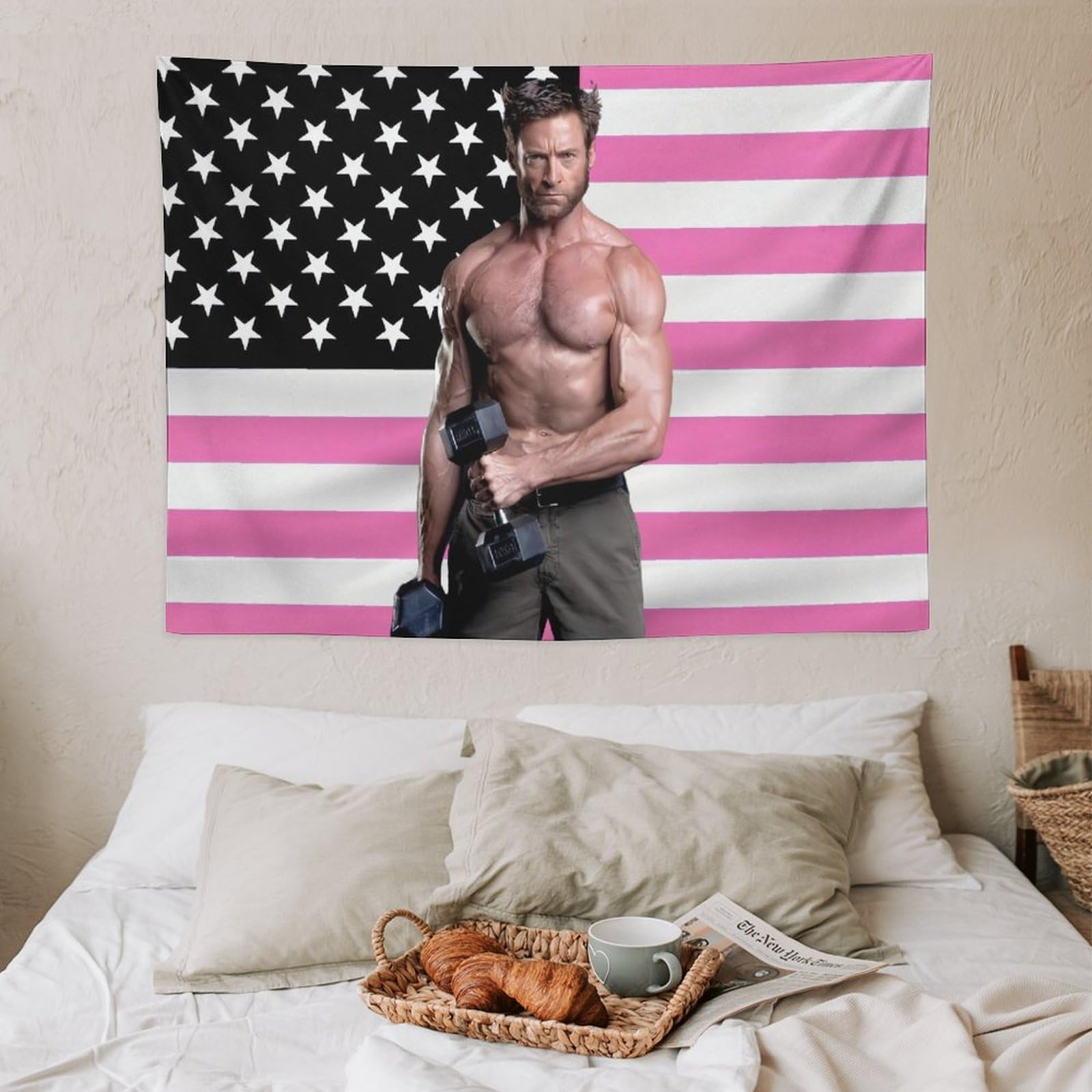 Amazon.com: MXKIDVE Hugh Tapestry Flag Jackman Novel And Interesting Poster Beautiful Wall ...