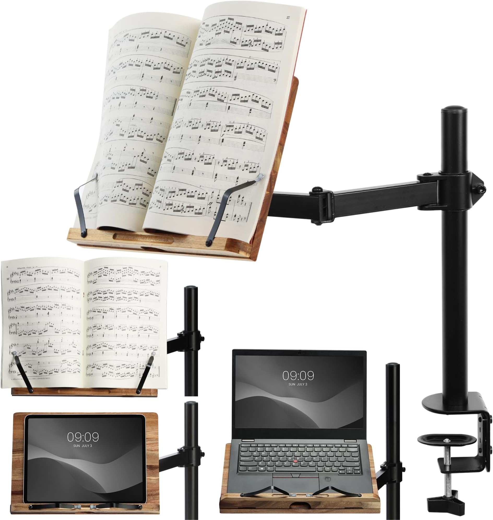 Amazon.com: wishacc Laptop Stand clamp Mount with Gooseneck Tablet ...