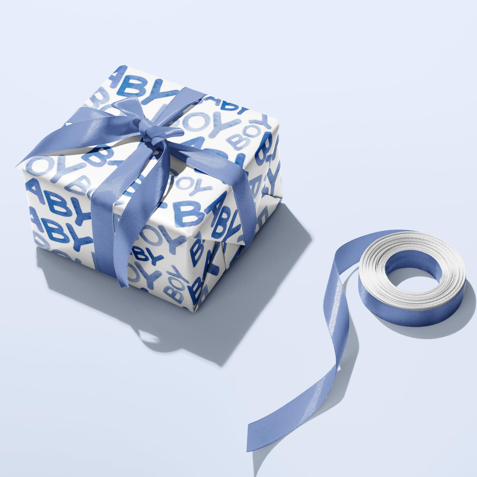 Snapklik.com : LeZakaa Baby Boy Gift Wrapping Paper Roll, Blue Baby Boy ...
