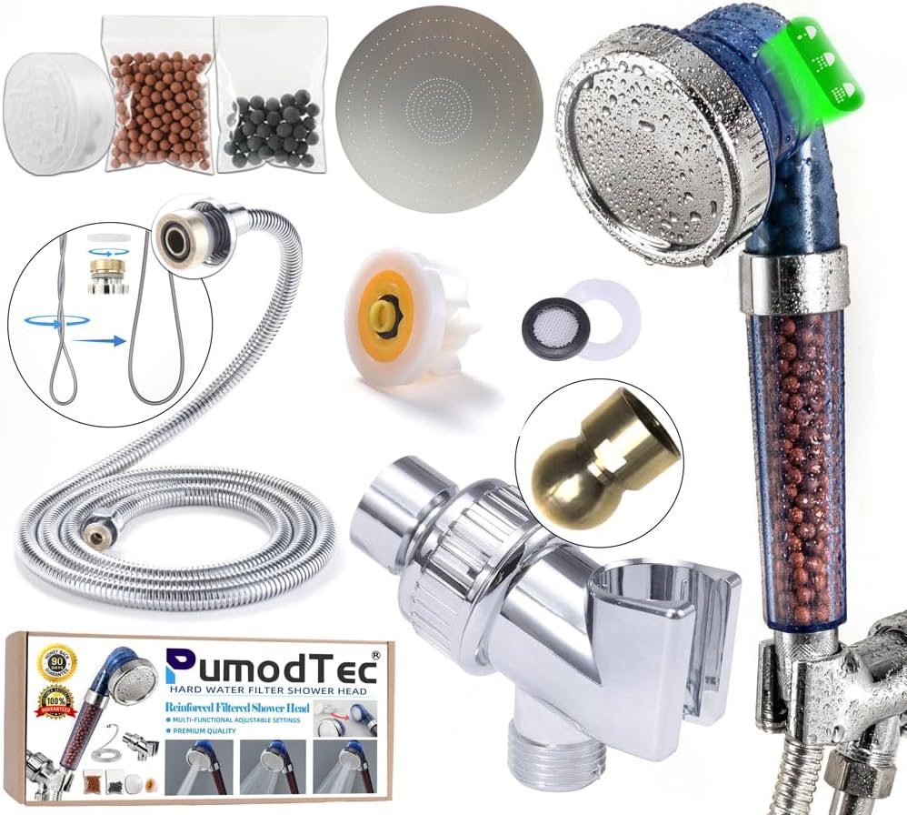 Filtered Shower Head with Handheld - High-Pressure Mineral Shower Heads ...