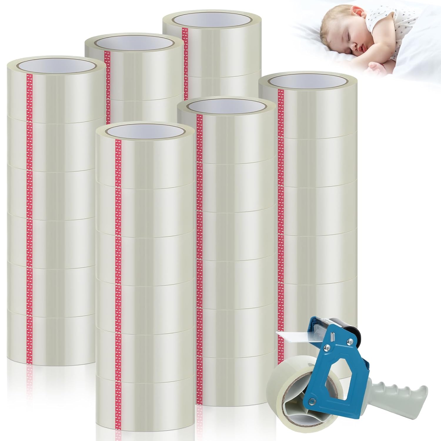 Amazon.com: 24 Roll No Noise Clear Quiet Packing Tape, 1.9'' x 54.7 ...