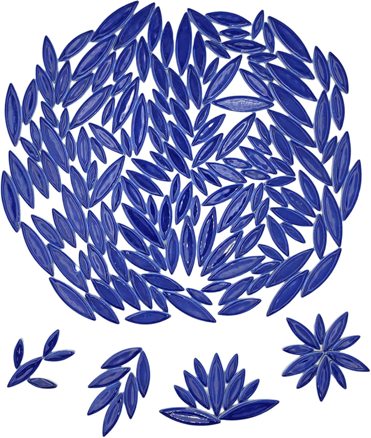 Leaf Petal Ceramic Mosaic Tiles for Crafts, 500g/1.1LB Irregular Mosaic ...